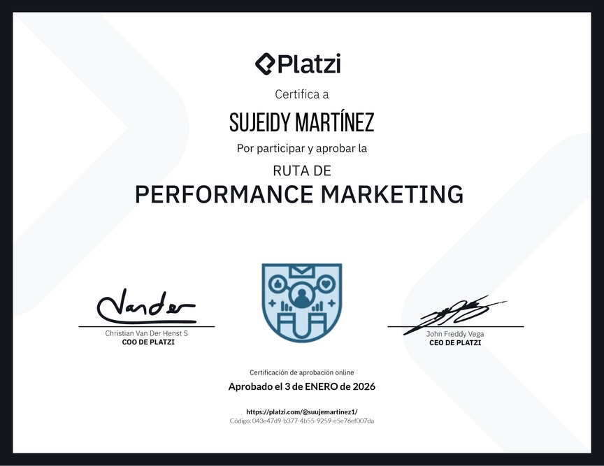 Perfil de @suujemartinez1 en Platzi | Diploma de la carrera de ...